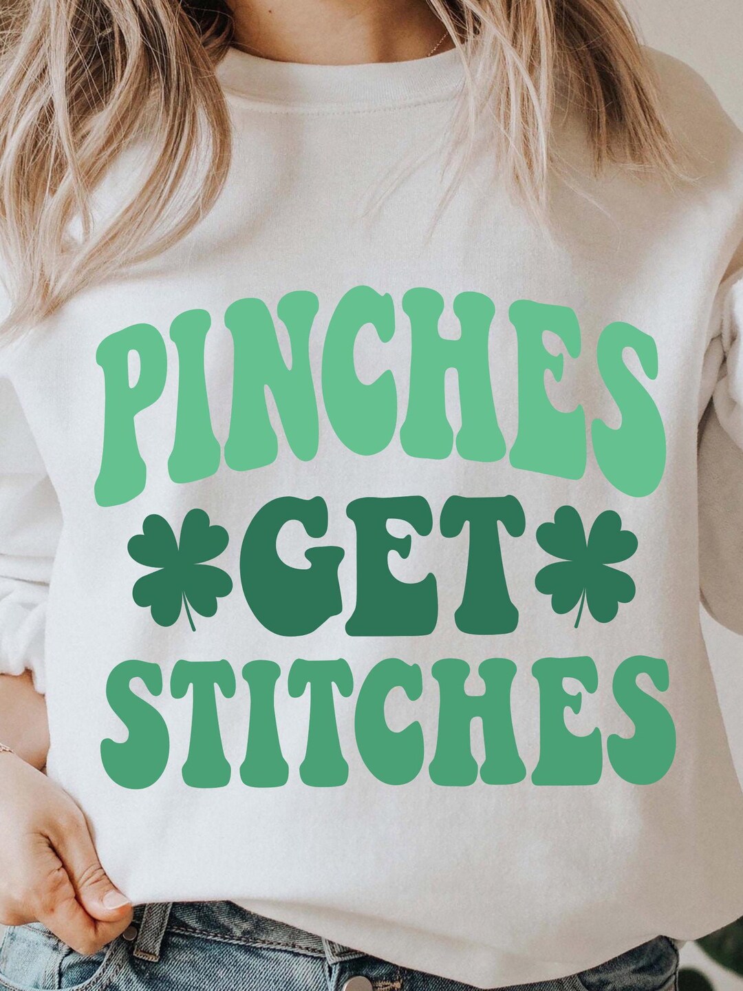 Pinches Get Stitches SVG PNG St. Patrick's Day Lucky Shamrock Retro ...