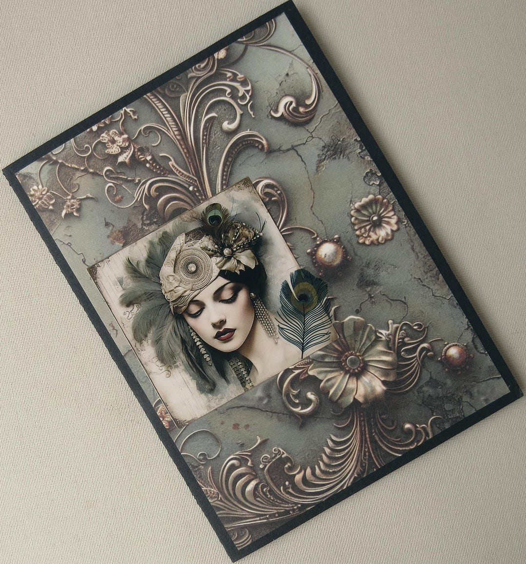 GREETING CARDS Gilded Age Flapper Note Cards: 1920s Style, Blank Inside ...