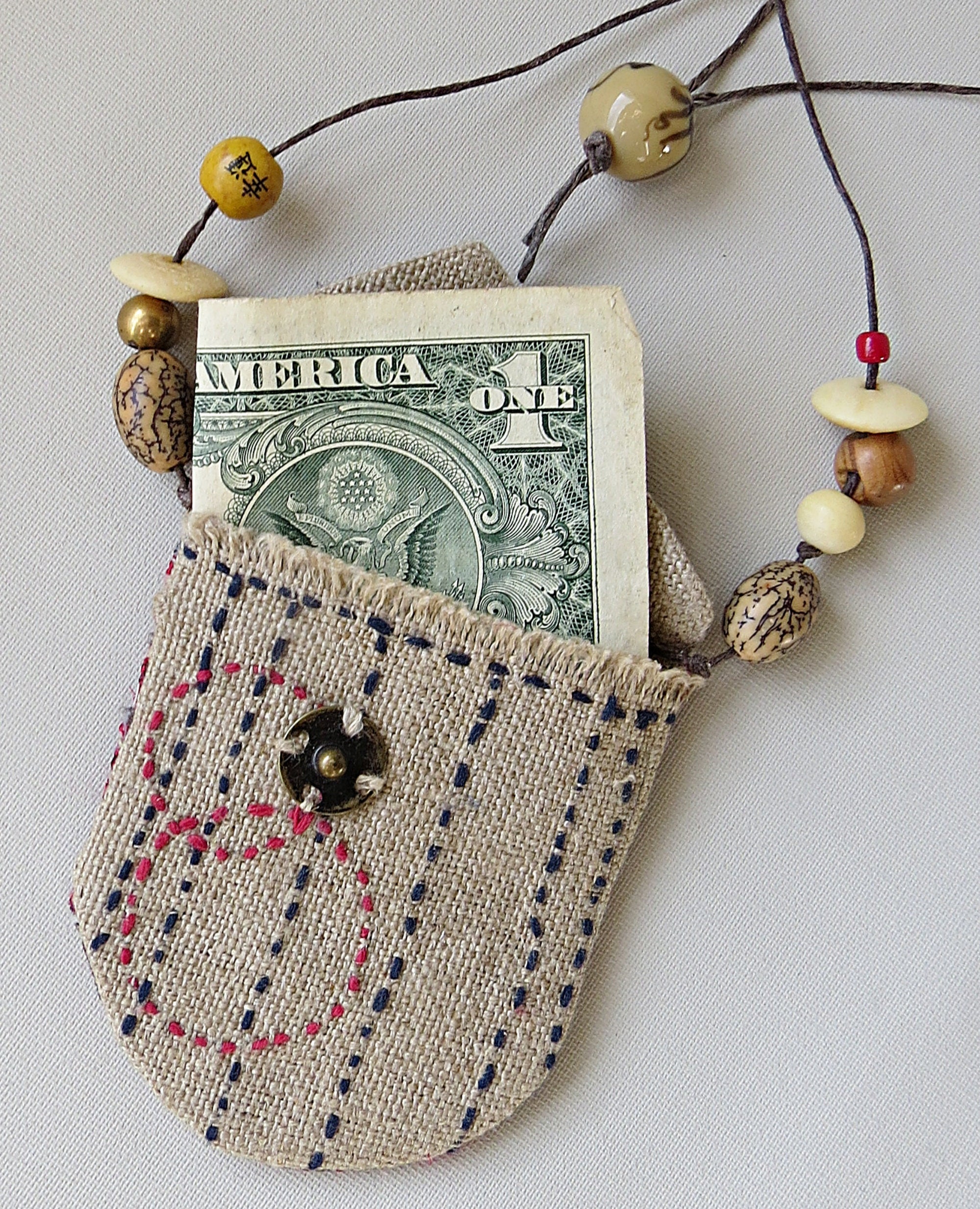 Small Artisanmade POSSIBLES Bag Talisman Pouch Using Silk, Linen, Bone ...