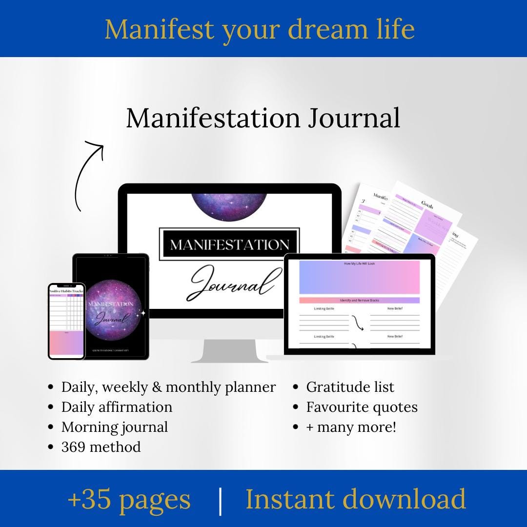 Digital Manifestation Journal | Printable Planner With Daily,weekly ...