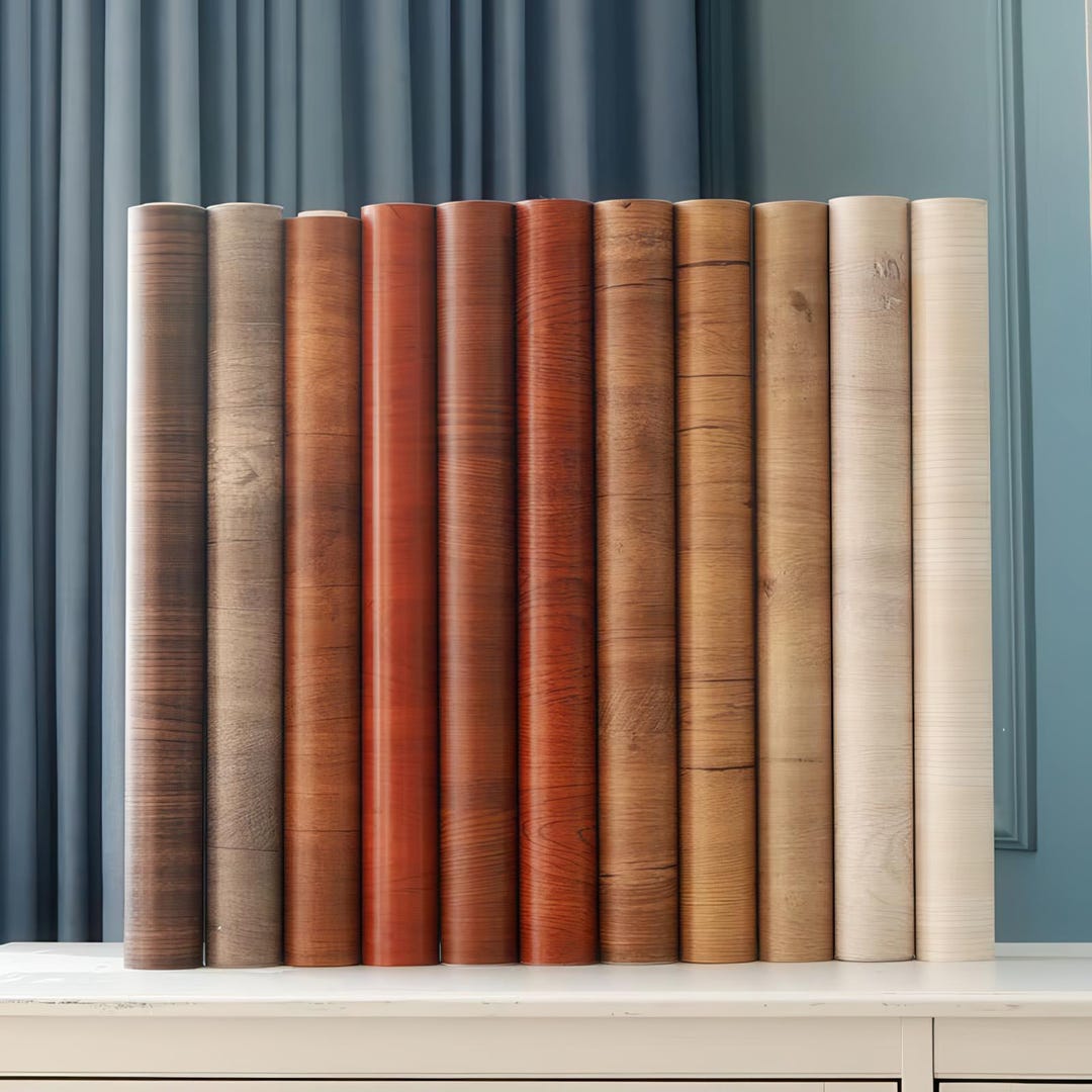 Wood Grain Vinyl Roll Contact Paper Renovation Kitchen Cabinets Wall ...