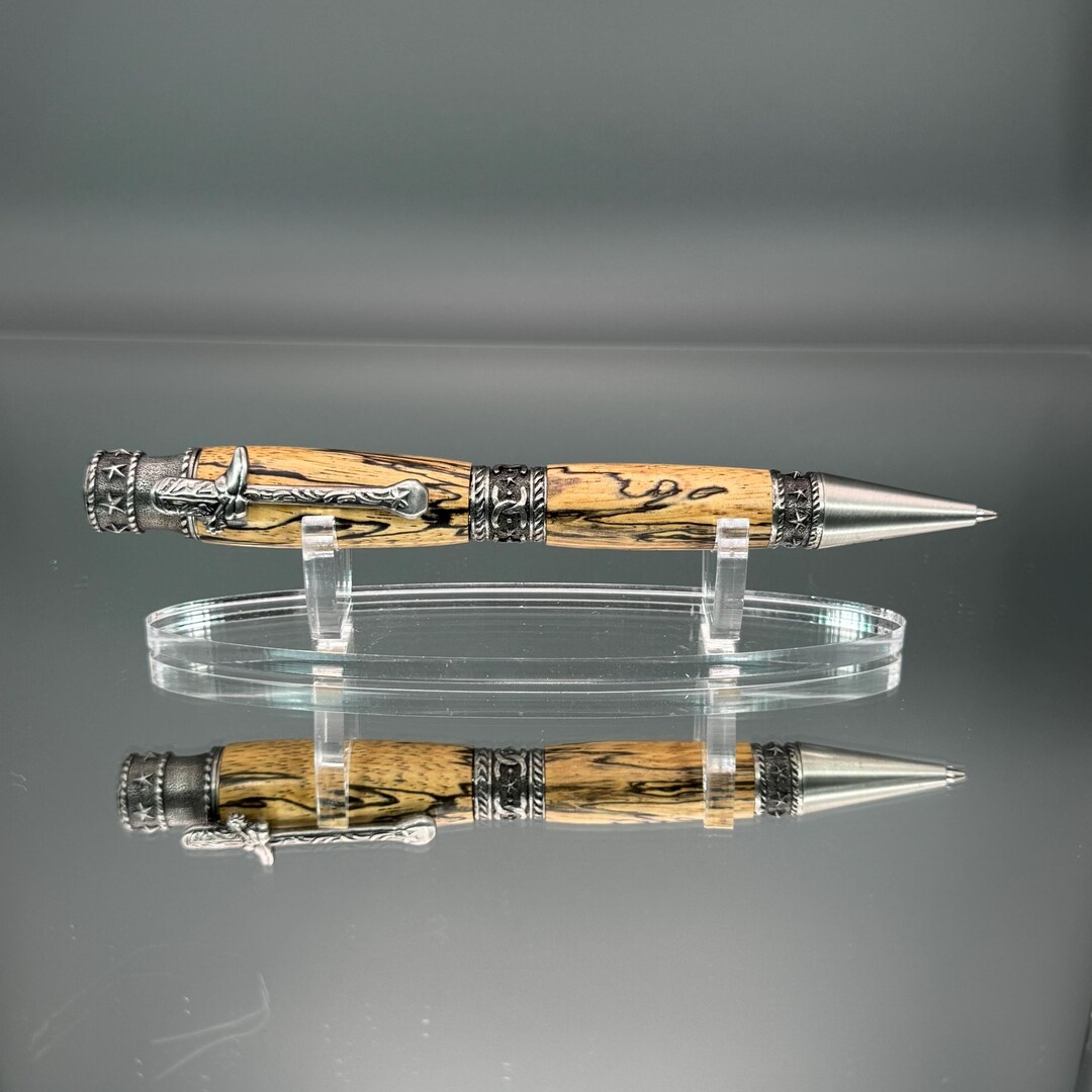 Cowboy Antique Pewter Twist Pen With South Asia Stabilized Spalted ...