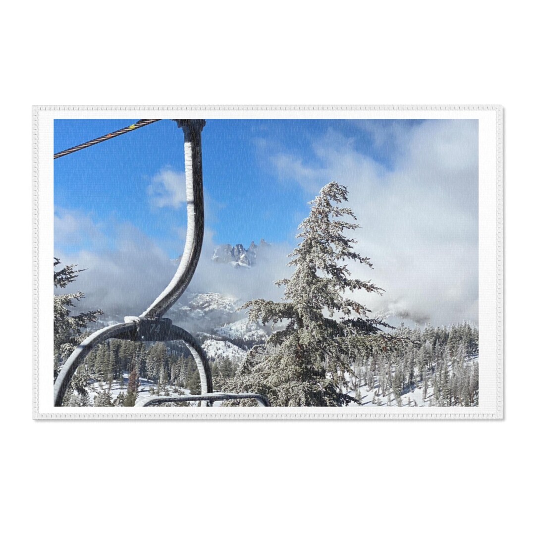 Mountain Skiing Area Rug Perfect for Ski Lovers, Winter Decor, Lodge ...