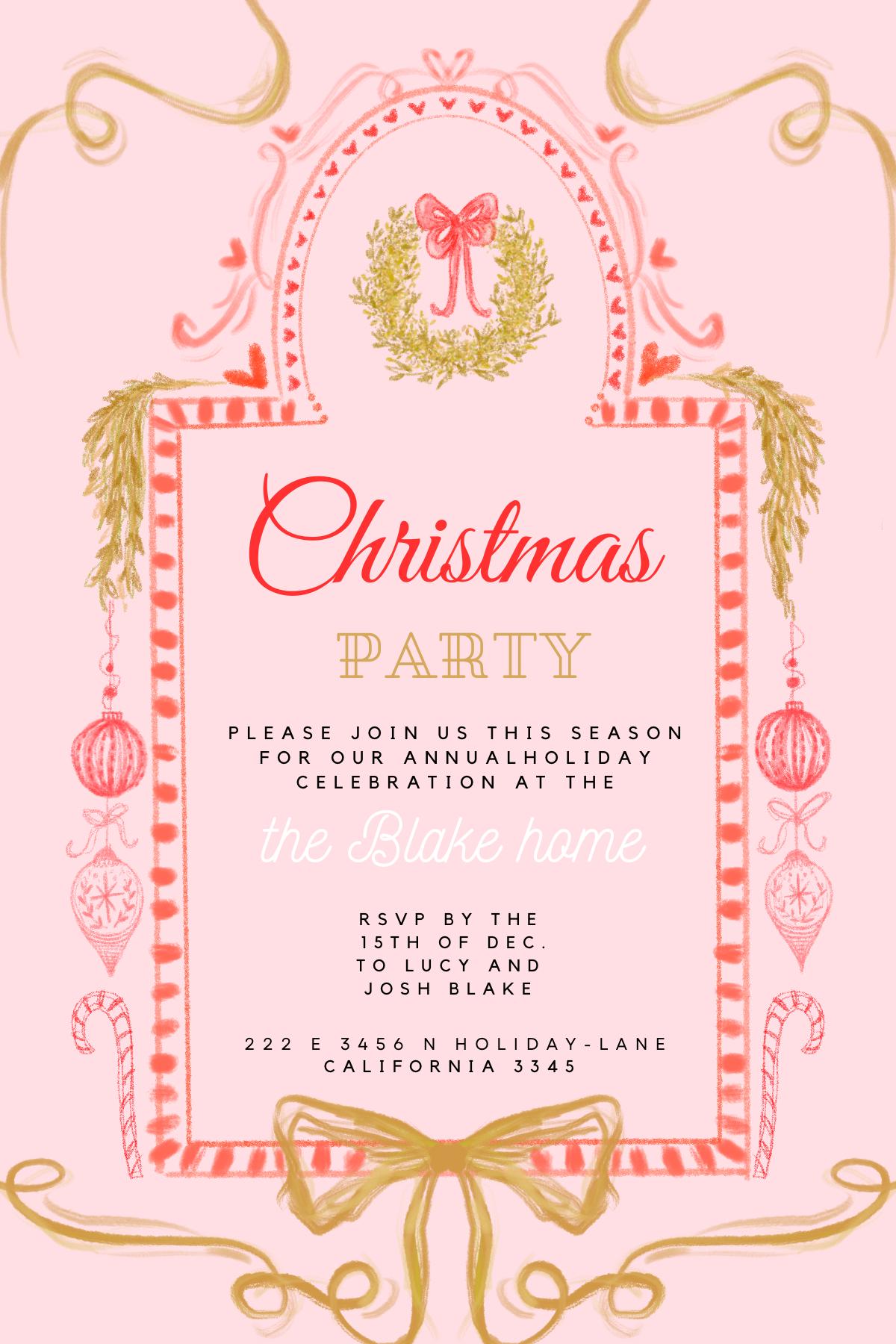 Christmas Party Invitation - Etsy