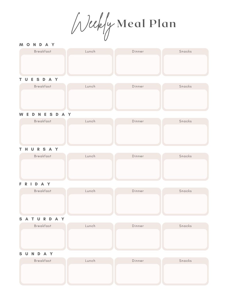 Weekly Meal Planner! Cuztomize the Title to Make It FUN! Plan Your ...