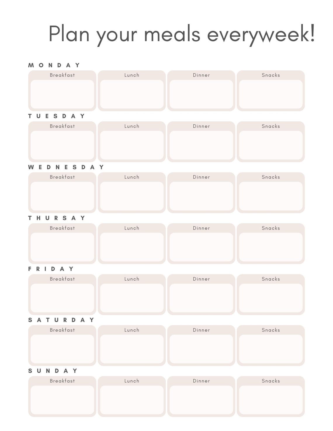 Weekly Meal Planner! Cuztomize the Title to Make It FUN! Plan Your ...