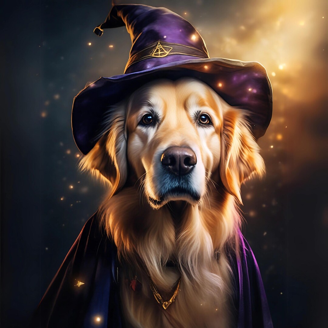 Wizard Dog Portrait, Custom Pet Portraits From Photo, Royal Dog Gifts ...
