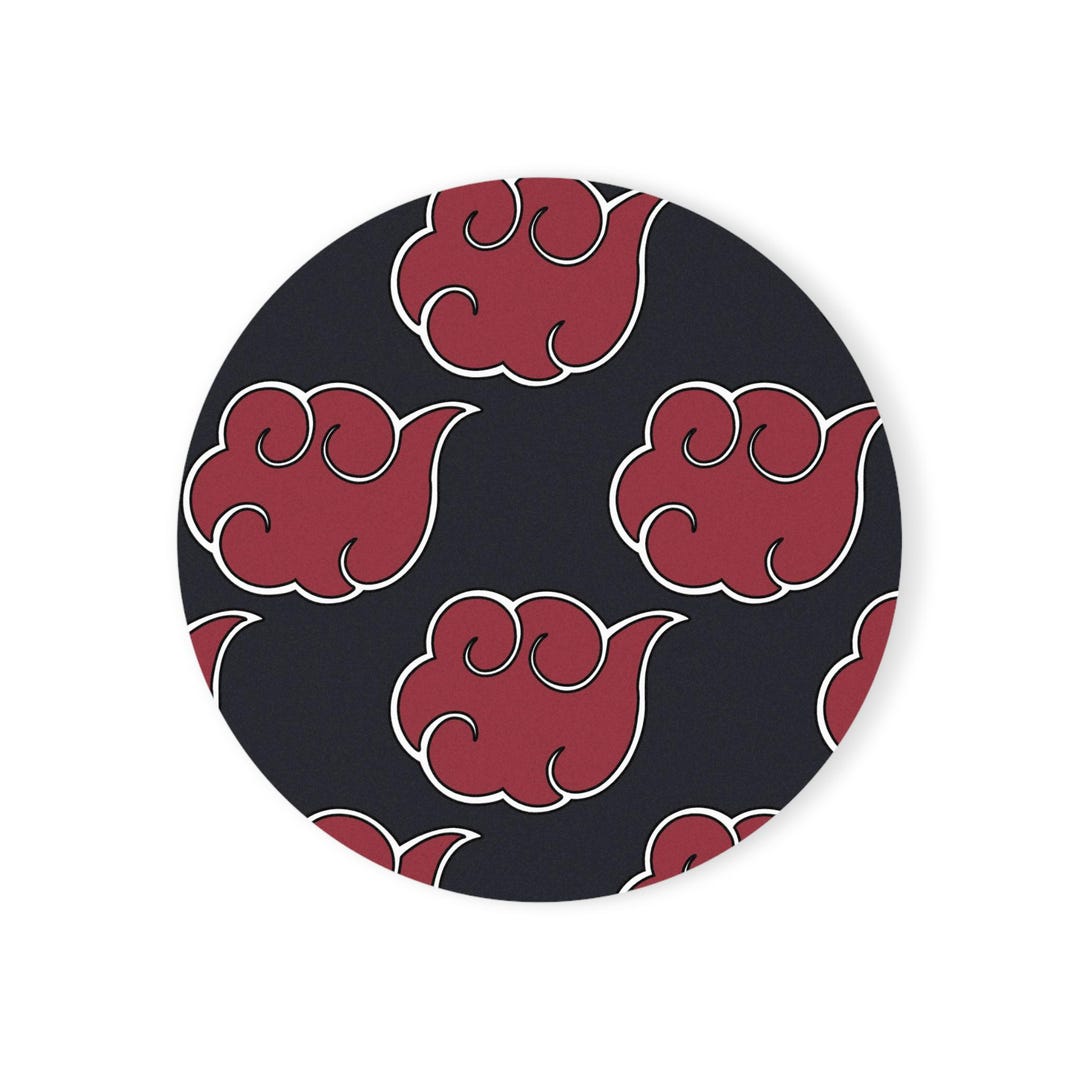 Red Cloud Akatsuki Stylish Anime Cork Back Coaster - Etsy