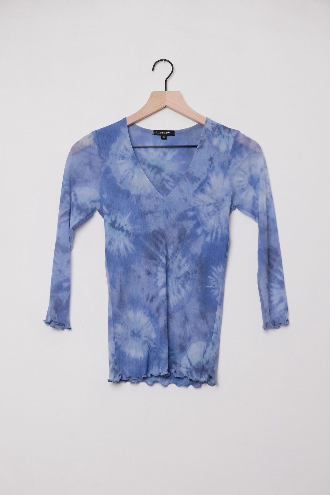 Rave Mesh Top Blue Tie Dye US 6 S/M, 90's Therapy 1/2 Sleeve - Etsy