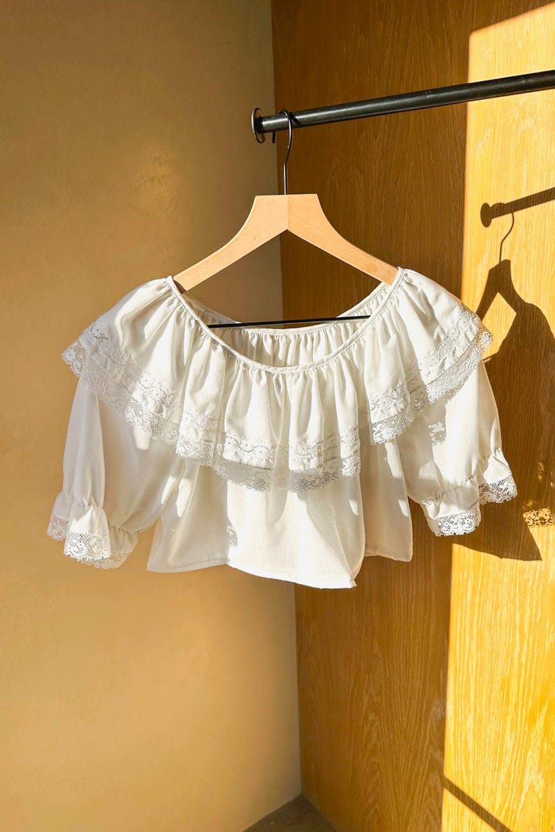 Judy Bond White Cottagecore Crop Top, US 6 S/M 80's Upcycled Vintage - Etsy