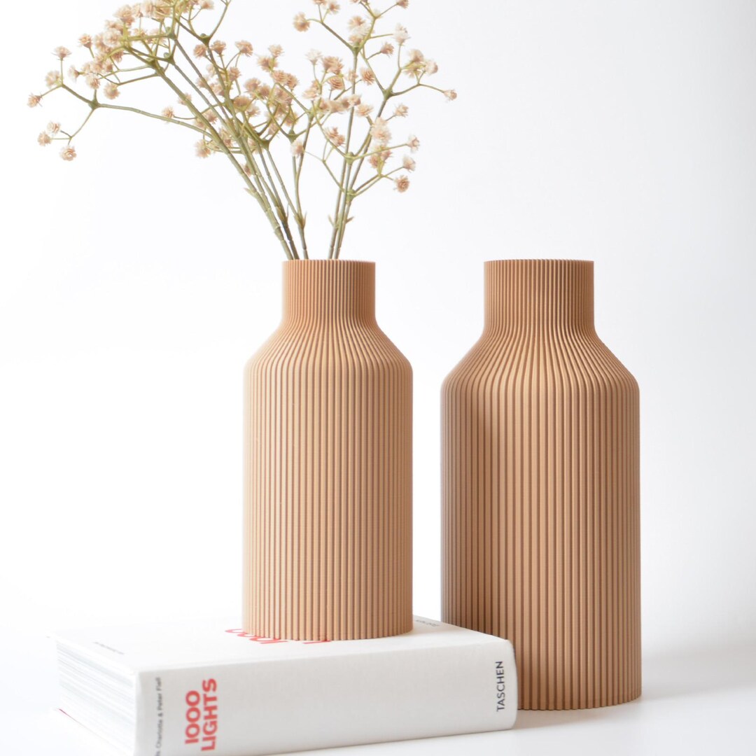 Ribbed Vase, Textured Modern Vases, Minimalist Vases, Fresh or Dried ...