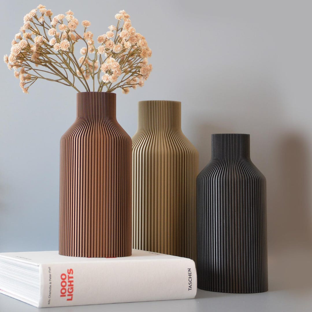 Textured Modern Vase, Modern Office Decor, for Her, Minimalist Vase ...