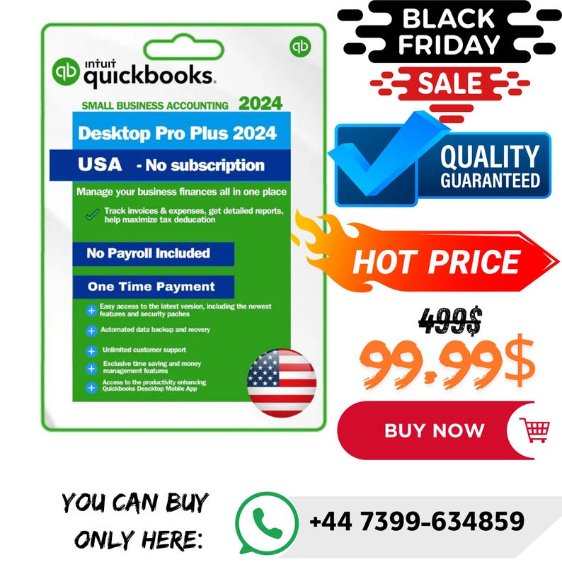 Quickbooks Desktop PRO Plus 2024, 3-year Subscription Important: Read ...