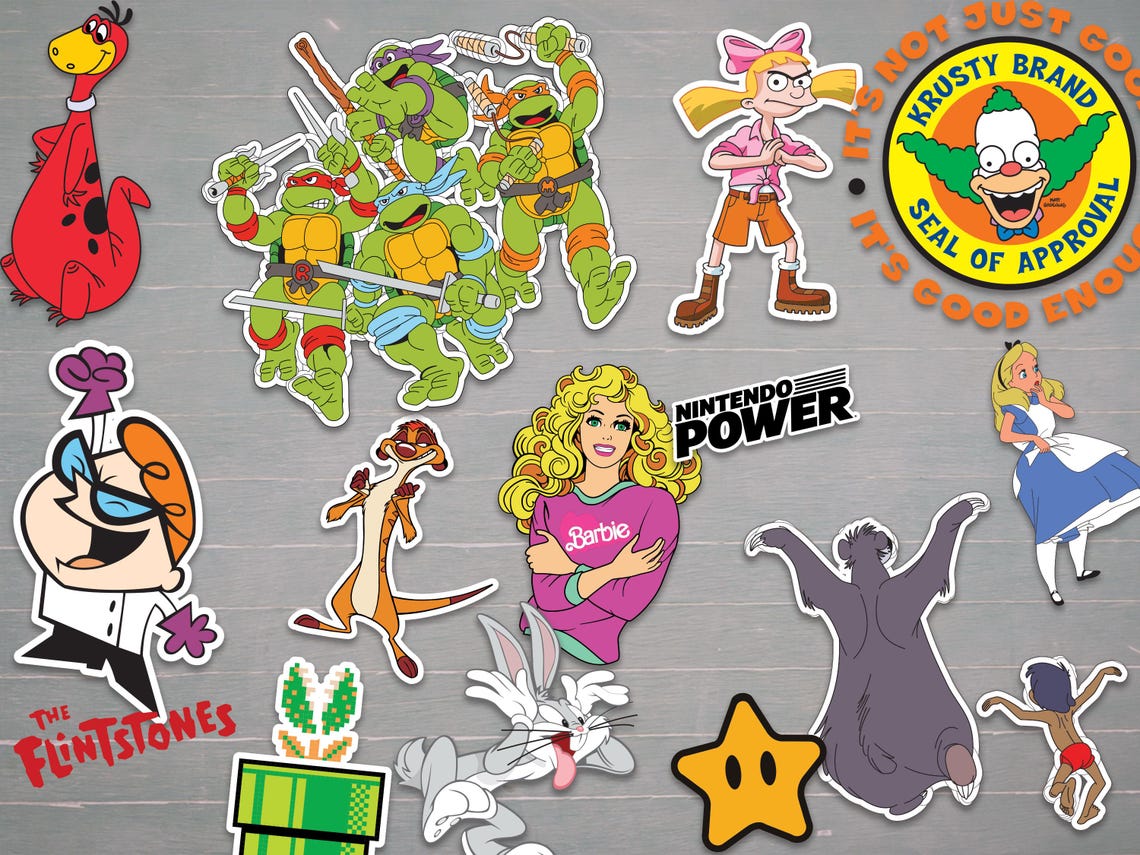 Retro Nostalgia Sticker Pack: 80s 90s Vintage-style Waterproof Decals ...