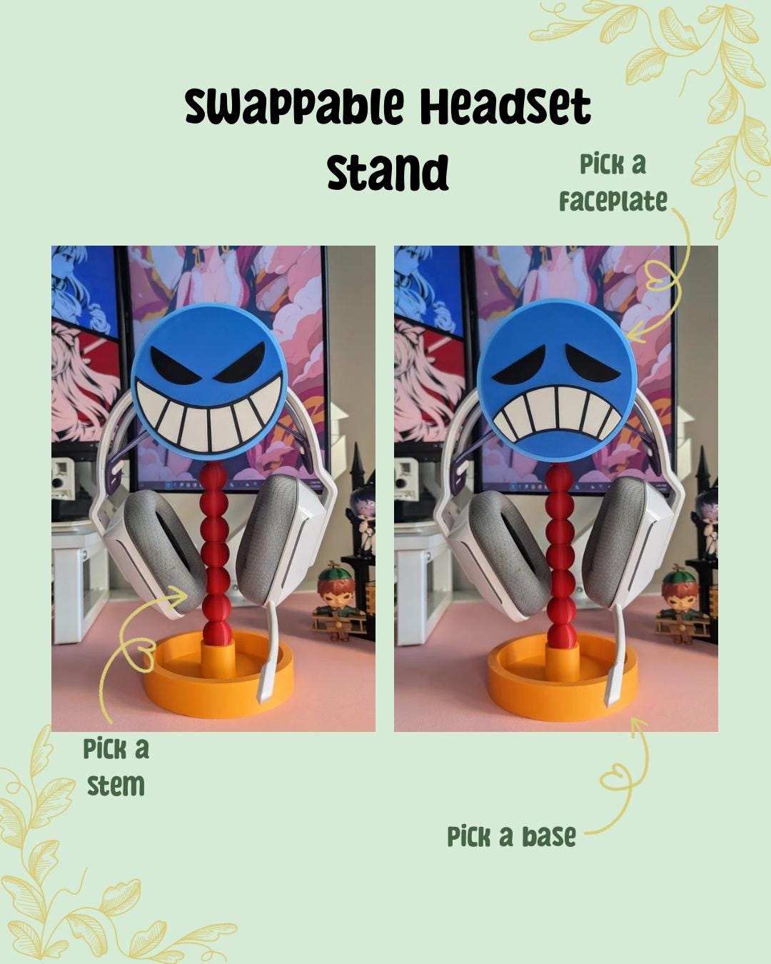 Ace One Piece Swappable Headset Stand - Etsy