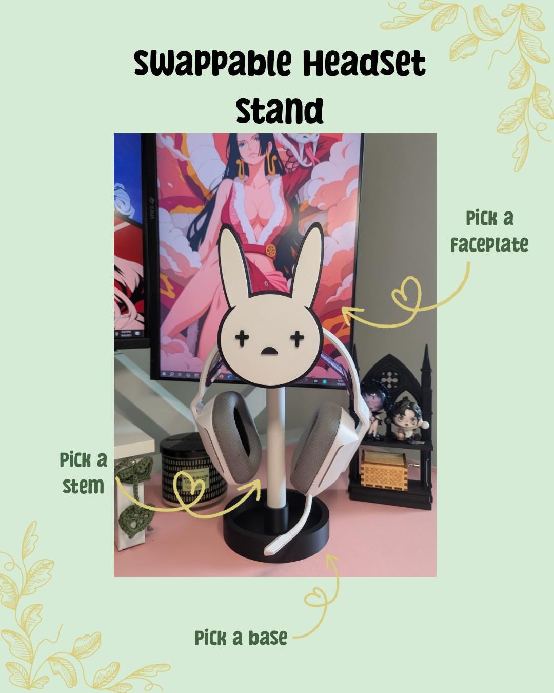 Bad Bunny Swappable Headset Stand - Etsy