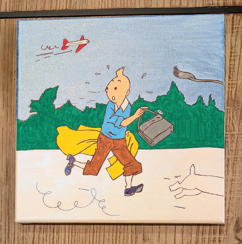 Tintin on the Run - Canvas Art - Etsy