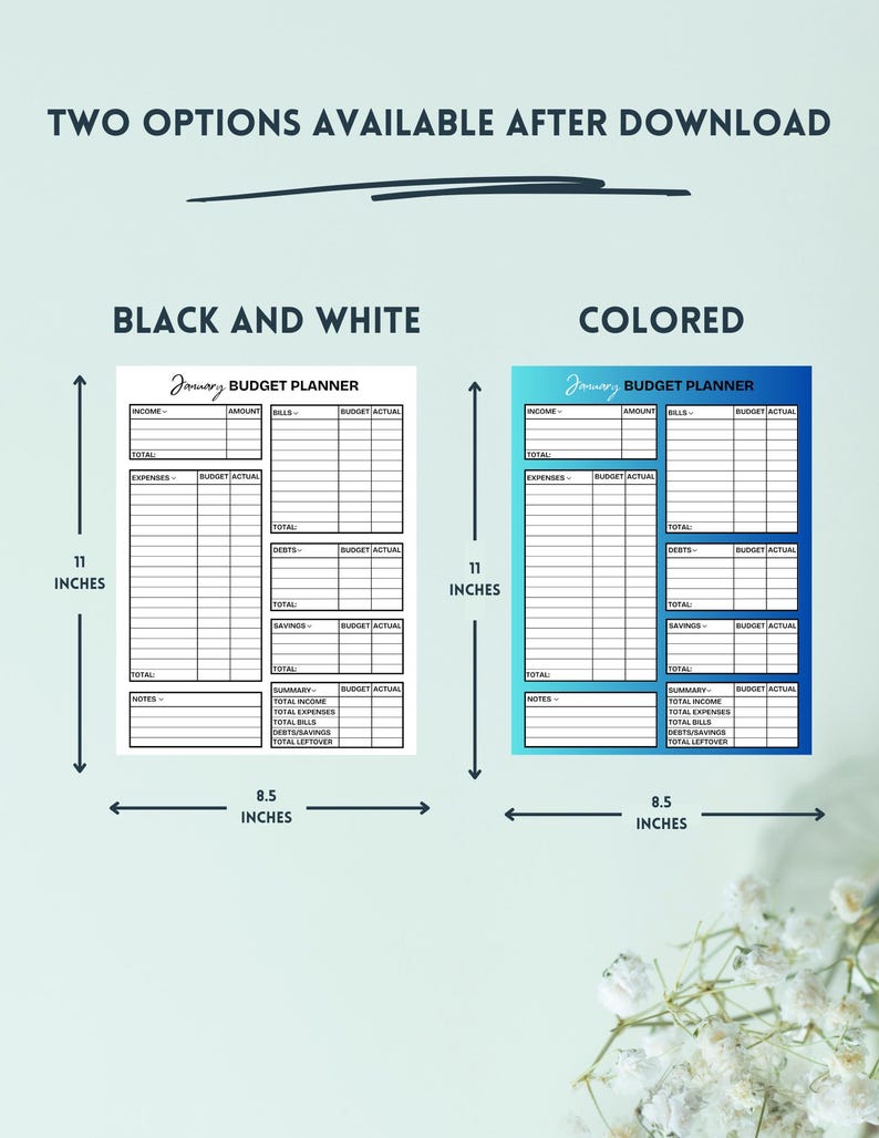 Simple Monthly Budget Planner Template (downloadable) Fully ...