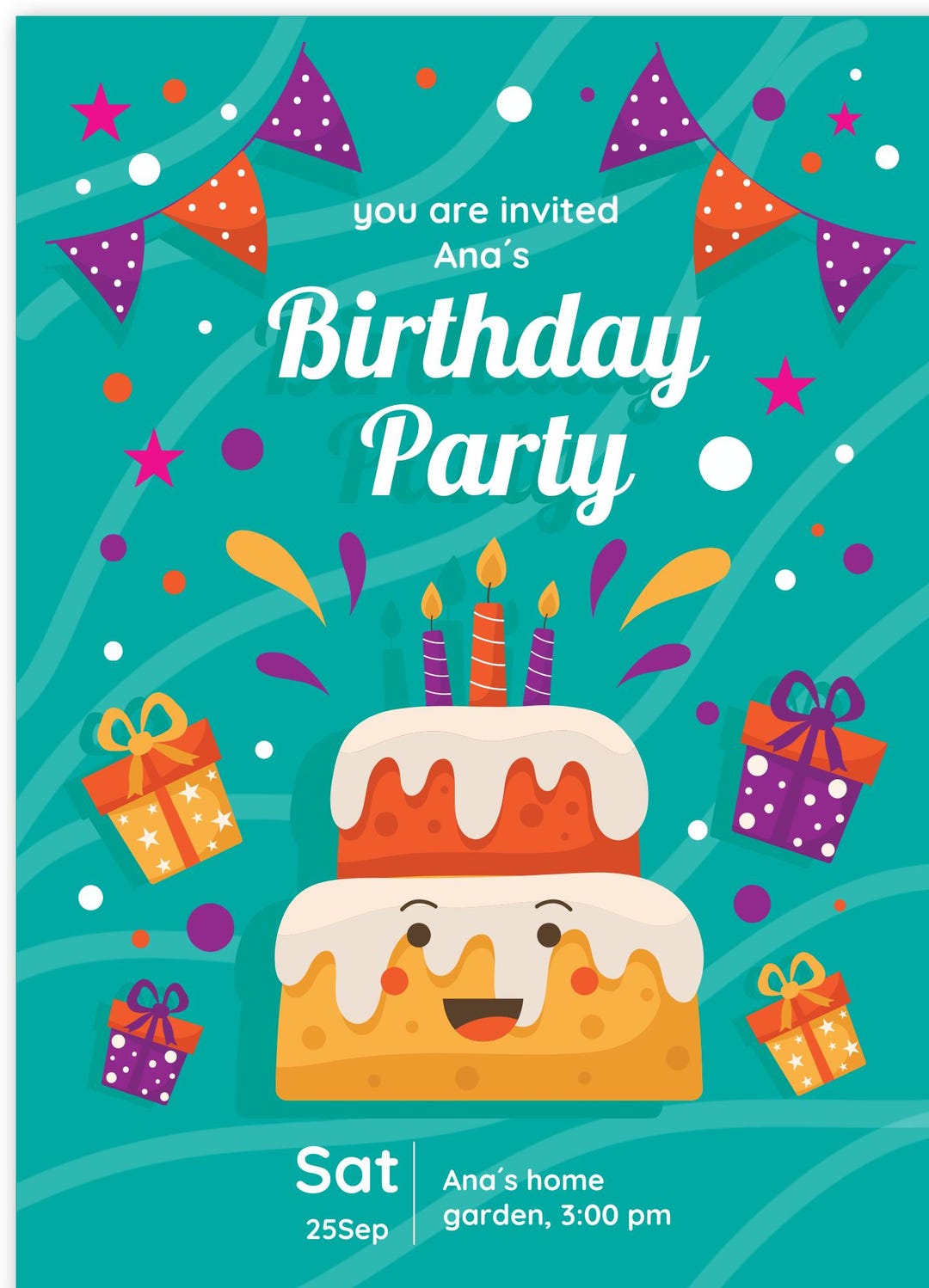 Editable Birthday Invitation Template Birthday Invite Birthday Party ...