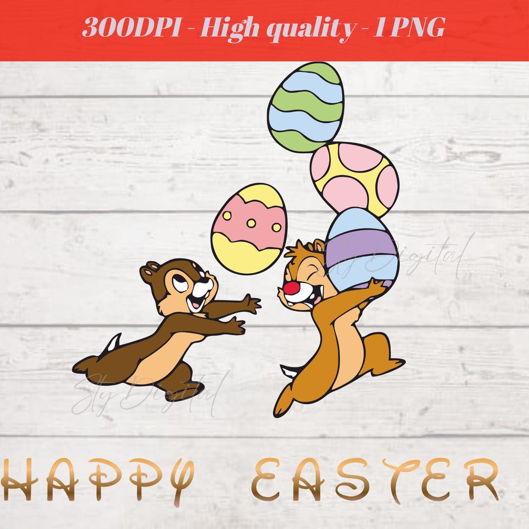 Happy Easter Chip and Dale Png, Cute Chip and Dale Png, Easter Day ...