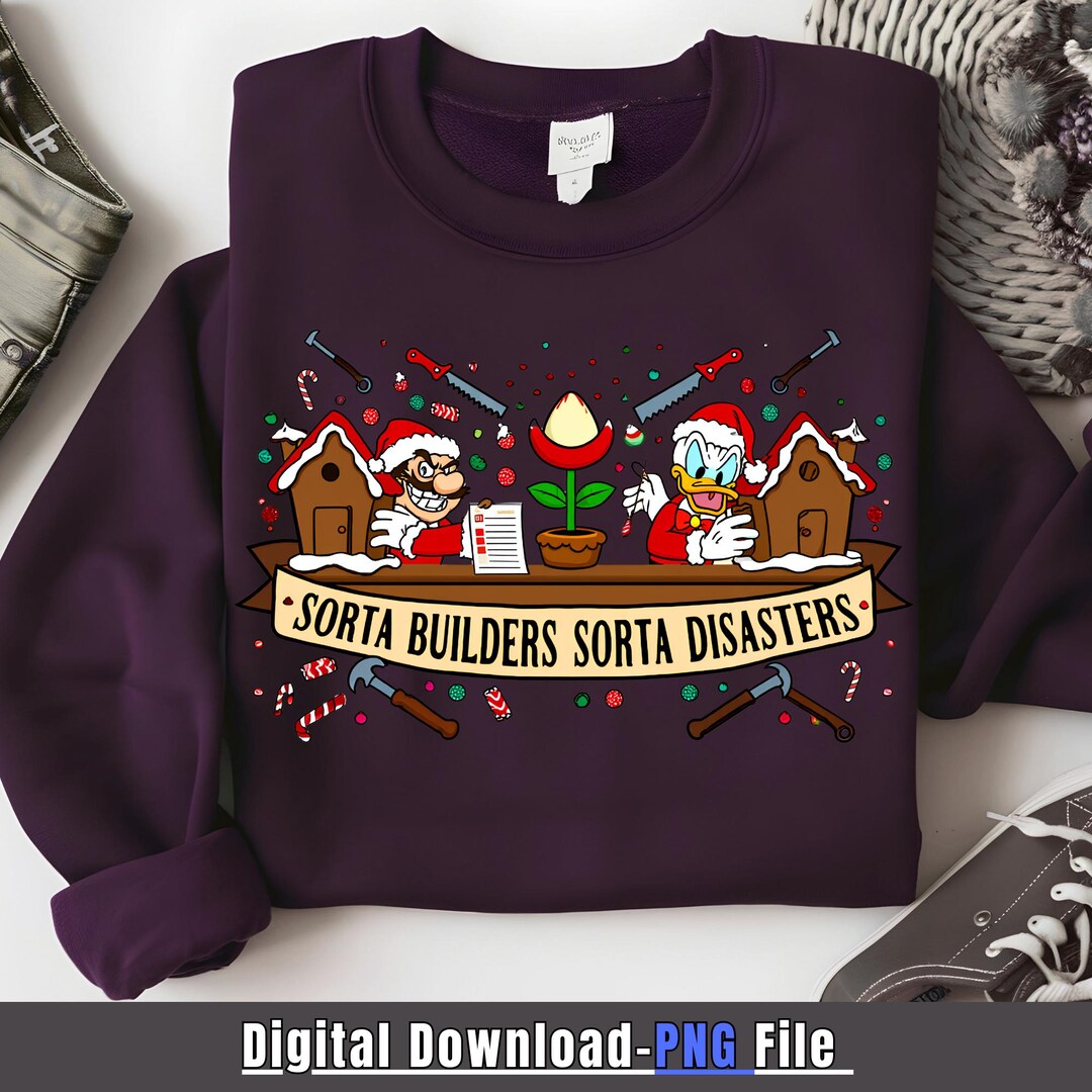 Sorta Builders Sorta Disasters PNG, Funny Donald Duck Christmas Art ...