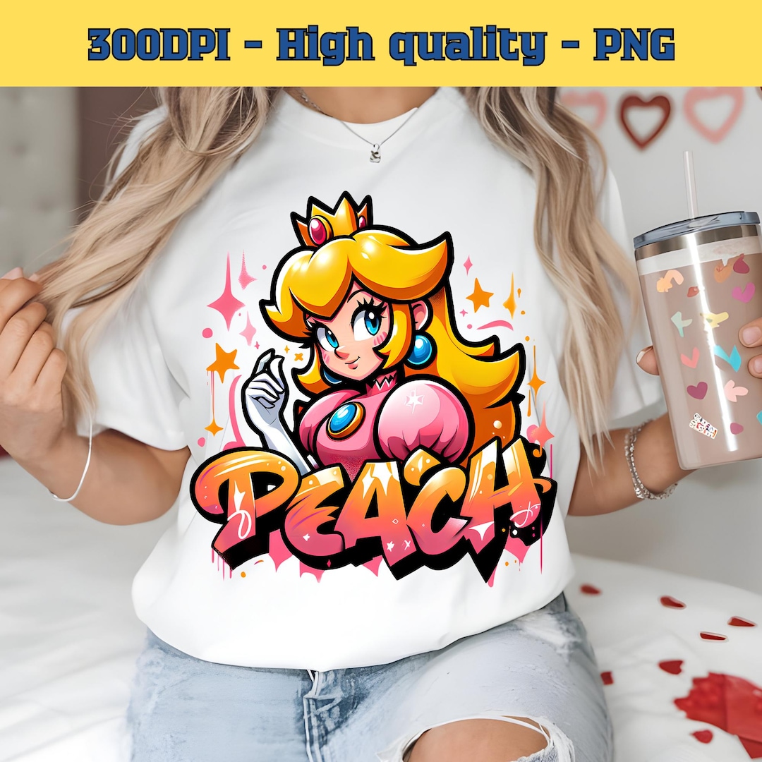 Peach Princess Graffiti Art PNG: Retro Gaming (digital Download) - Etsy