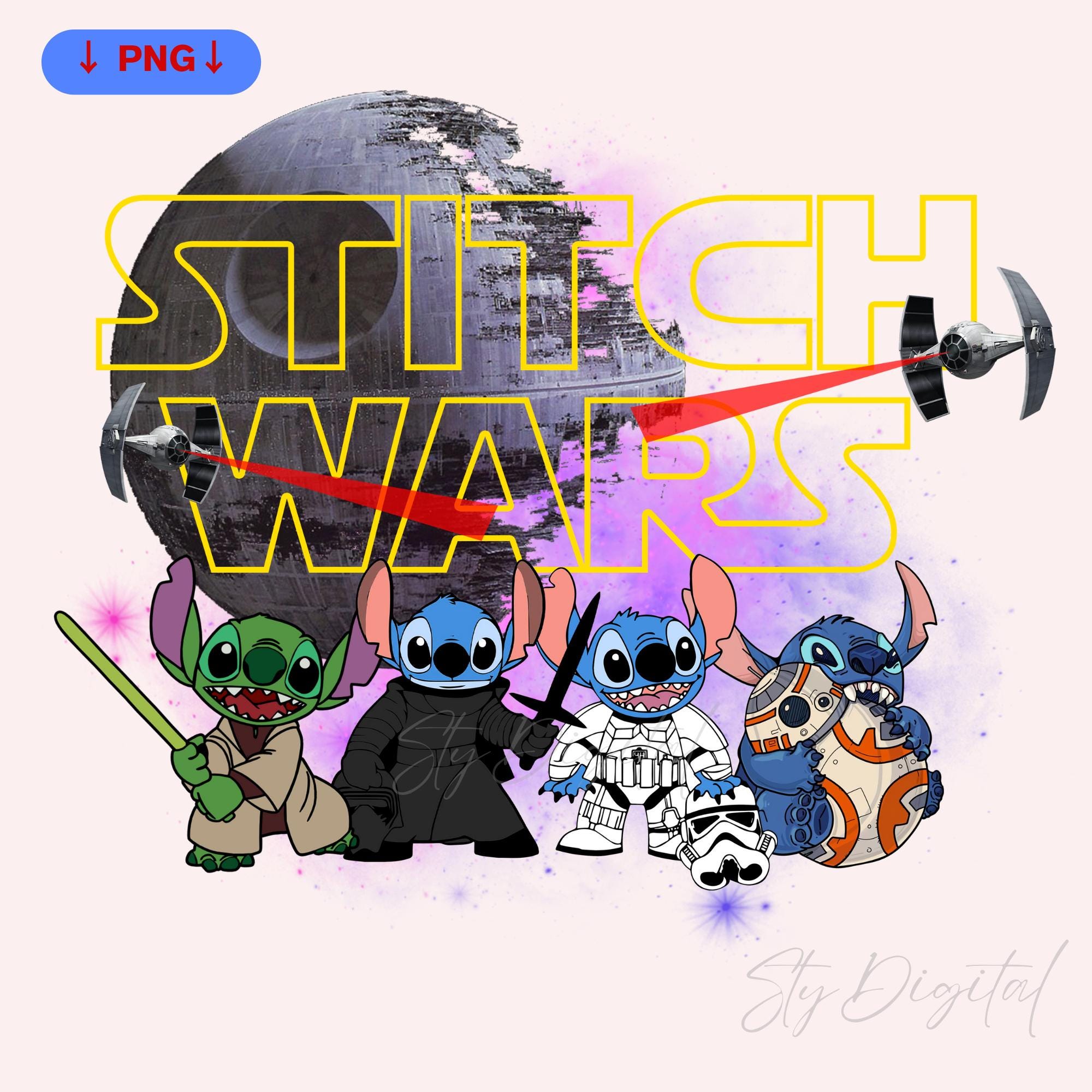 Star Wars Png, Stitch Wars Desing, Stitch Wars Png, Star Wars Family ...
