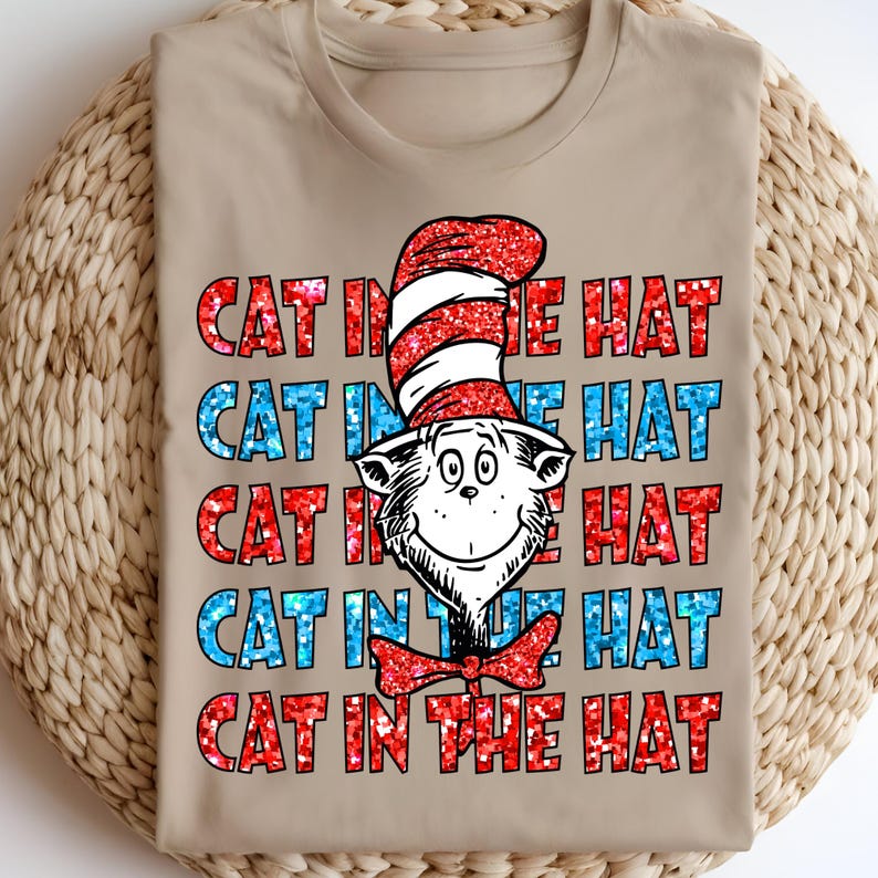 Cat in the Hat Png, Dr Seuss Glitter Png, Red Blue Sparkle Cat Hat Png ...