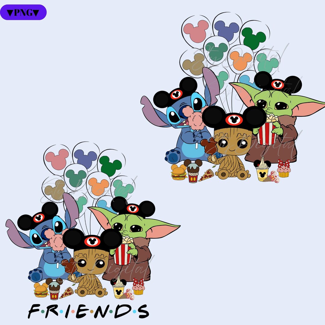 Stitch Wars Png, Yoda Balloons Png, Cute Groot Png, Cartoon Characters ...