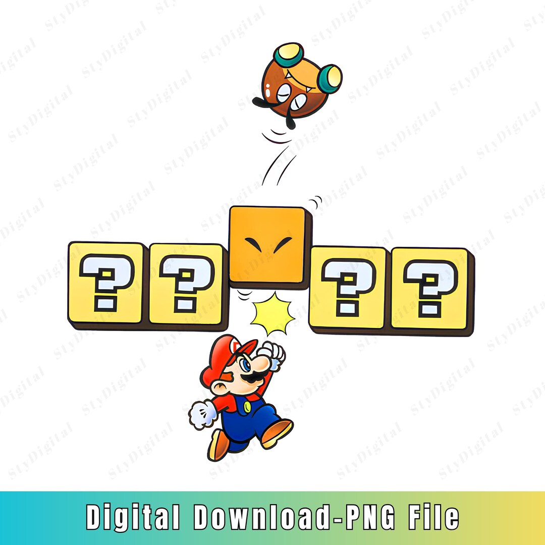 Super Mario PNG, Retro Gaming Clipart, Question Block Mario Art ...