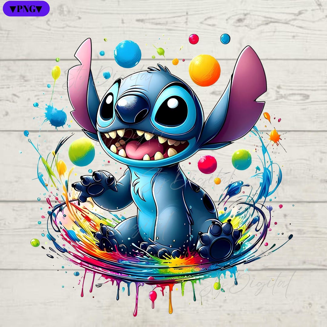 Watercolor Stitch Png, Cute Stitch Png, Stitch Clipart, Cartoon Png ...