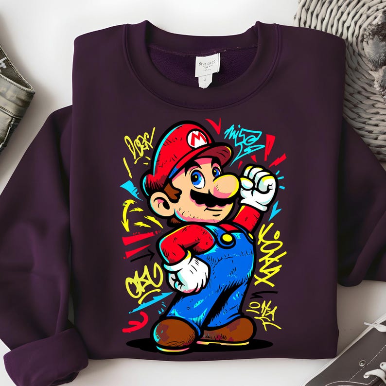 Super Mario Graffiti Png, Bold Street Art Mario Png, Colorful Spray ...