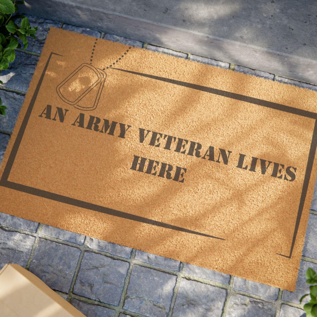 Army Veteran Doormat Welcome Mat for Military Families, Home Decor ...