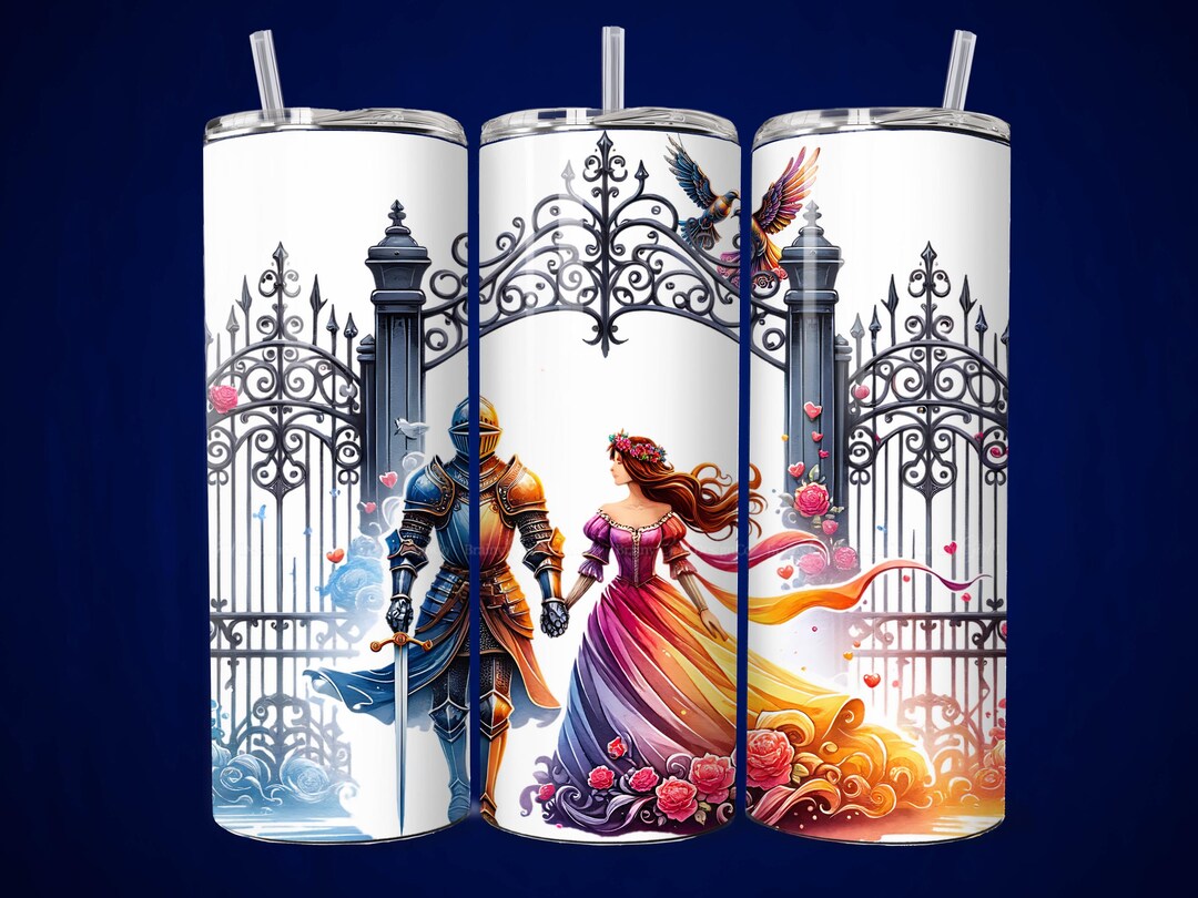 Medieval 20oz Tumbler PNG, Knight Princess Sublimation Tumbler Wrap ...