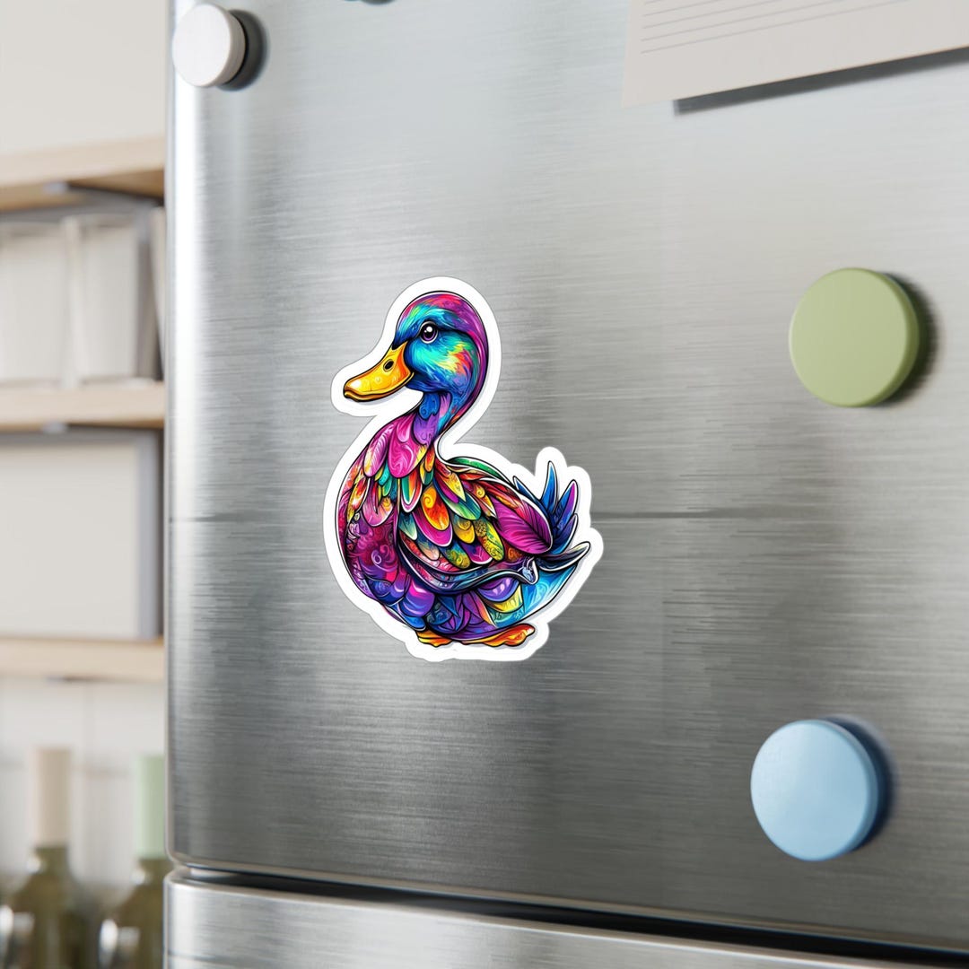 Colorful Mallard Sticker - Vinyl Decal for Laptop, Water Bottle, Car ...