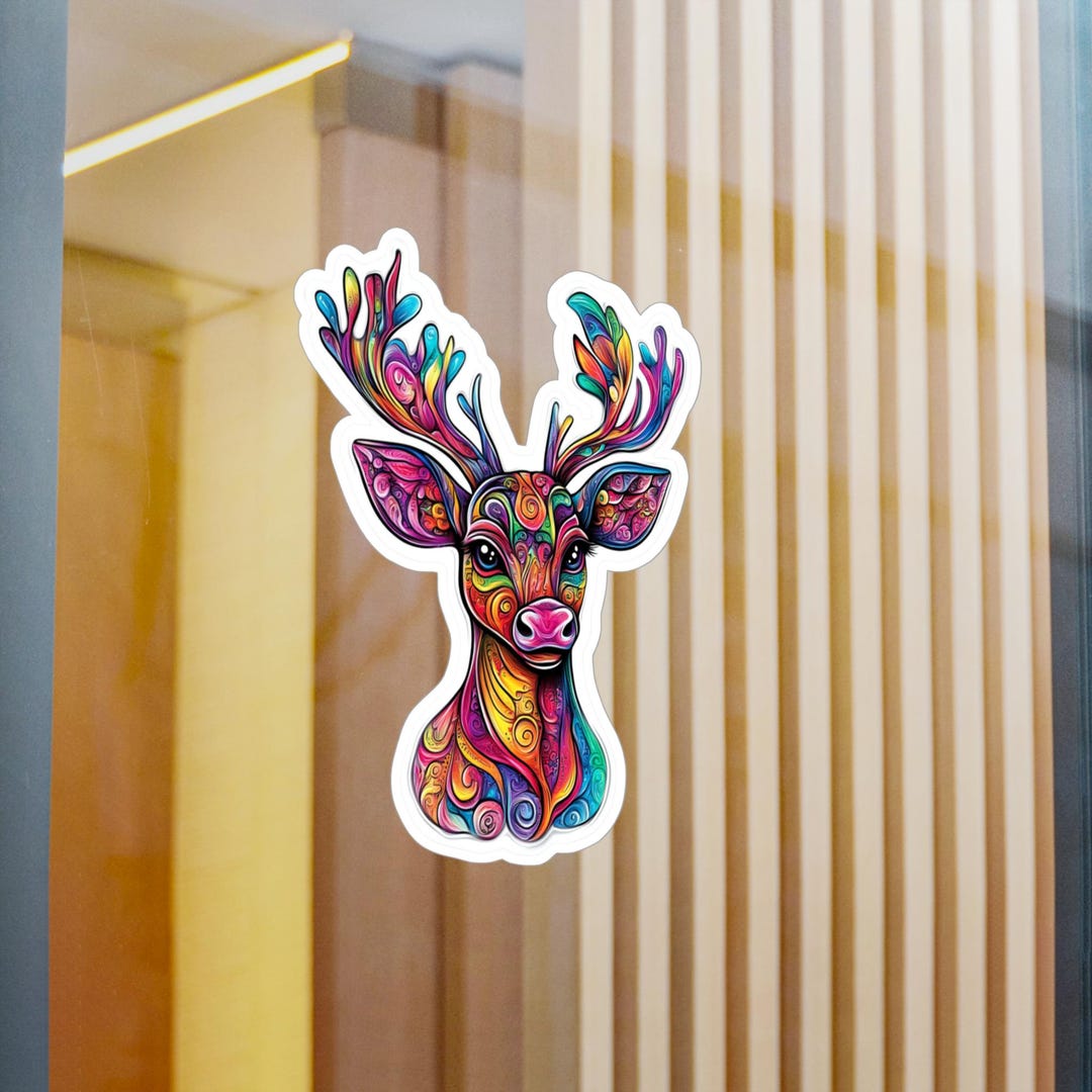 Colorful Deer Kiss-cut Vinyl Decals, Stag Car Stickers, Wildlife Laptop ...