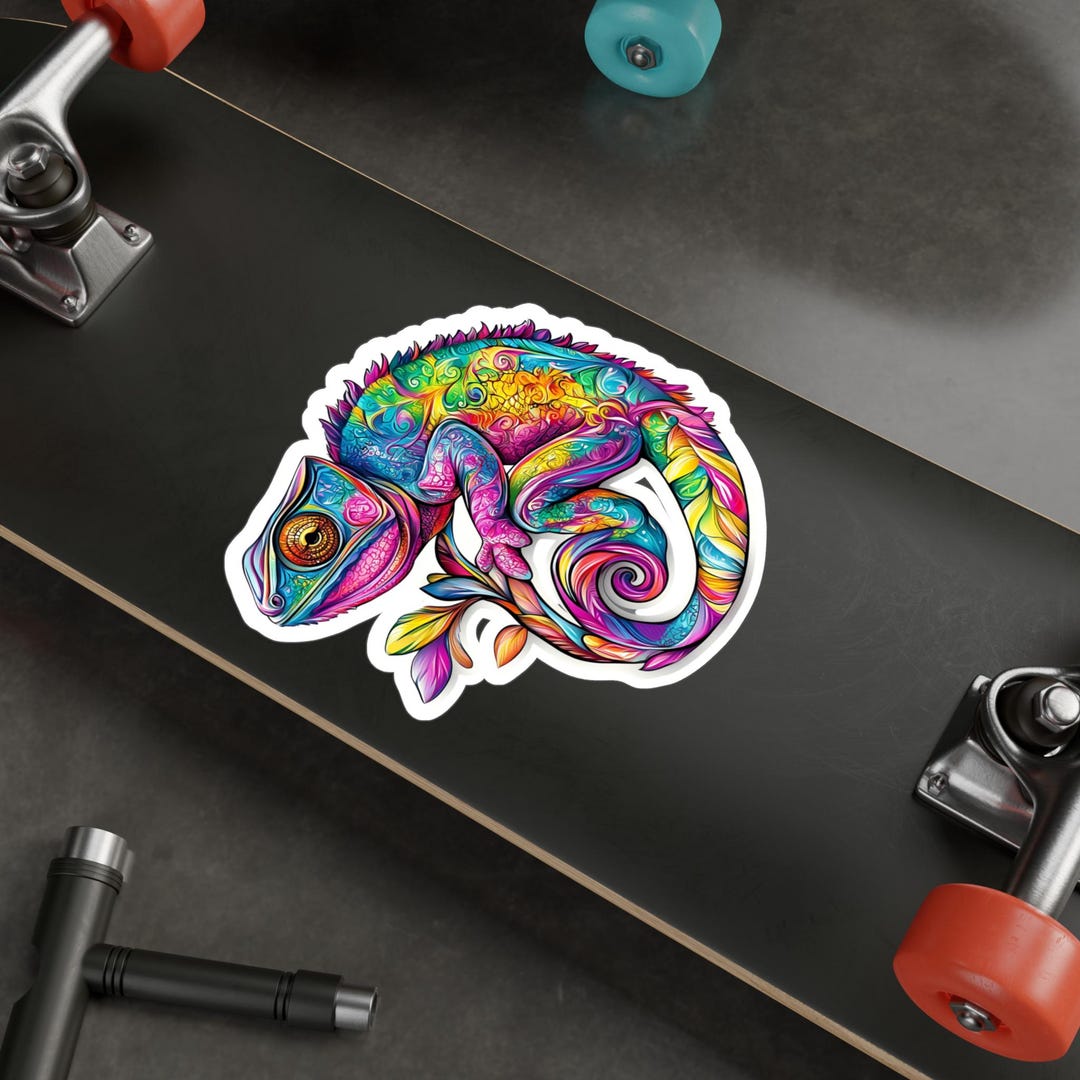Chameleon Sticker Decals, Colorful Reptile Vinyl Stickers for Laptops ...