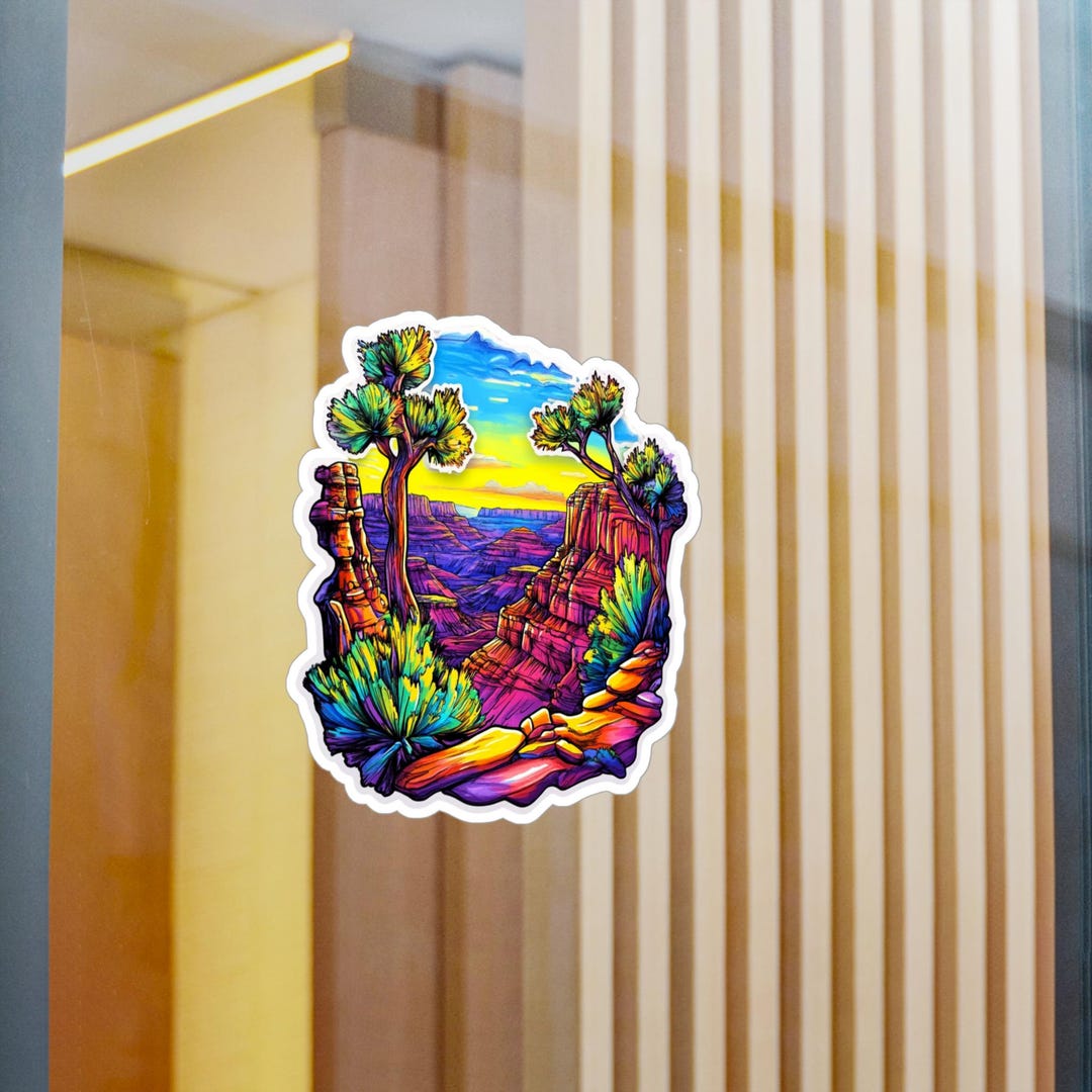 Colorful Desert Canyon Kiss-cut Vinyl Decals Sticker, Southwest Desert ...