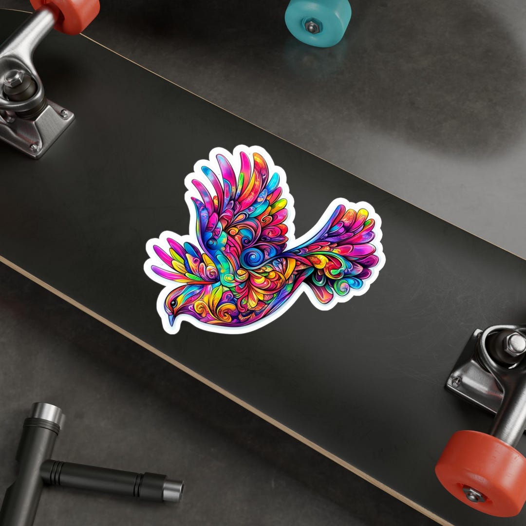 Colorful Dove Sticker Decals, Vinyl Laptop Stickers, Bird Car Decals ...