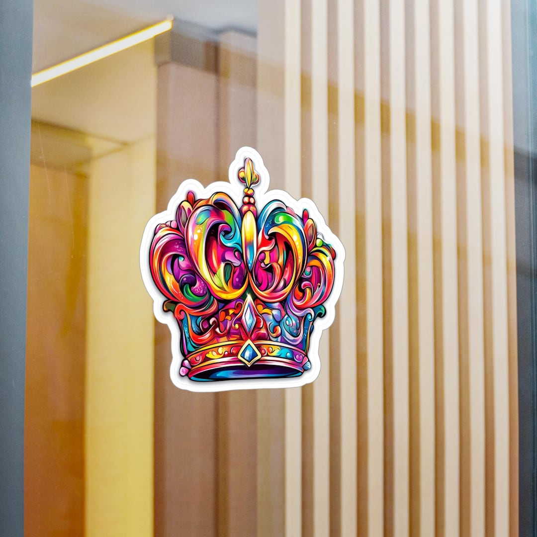 Crown Sticker, Prince Princess Decal, Royal Vinyl Sticker, Colorful ...