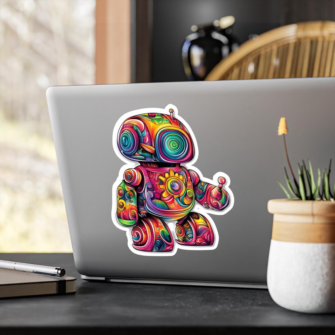 Robot Sticker, Colorful Robot Decal, Fun Vinyl Sticker, Kids Toy ...