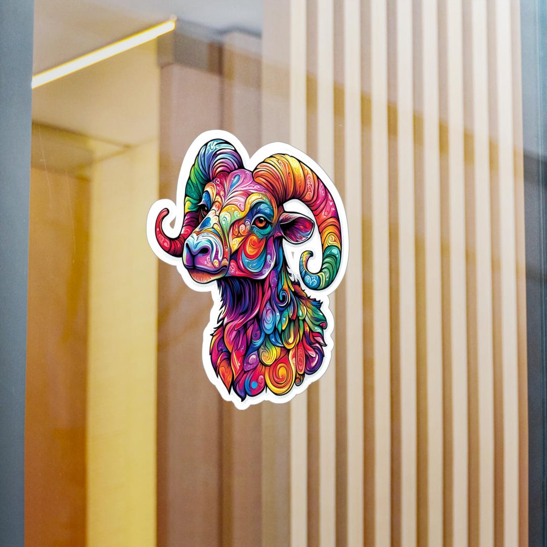 Colorful Ram Vinyl Decal: Laptop, Car, Window Art - Etsy