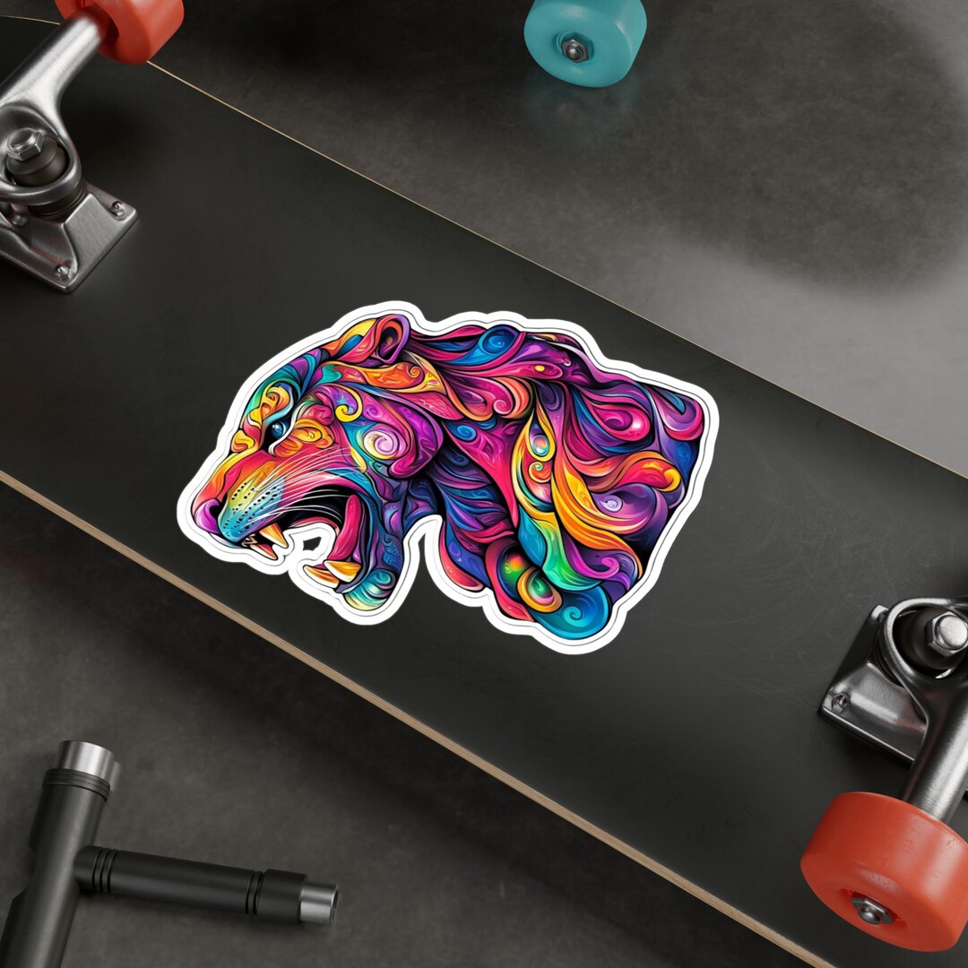 Colorful Lioness Kiss-cut Vinyl Decals Sticker, Animal Laptop Stickers ...