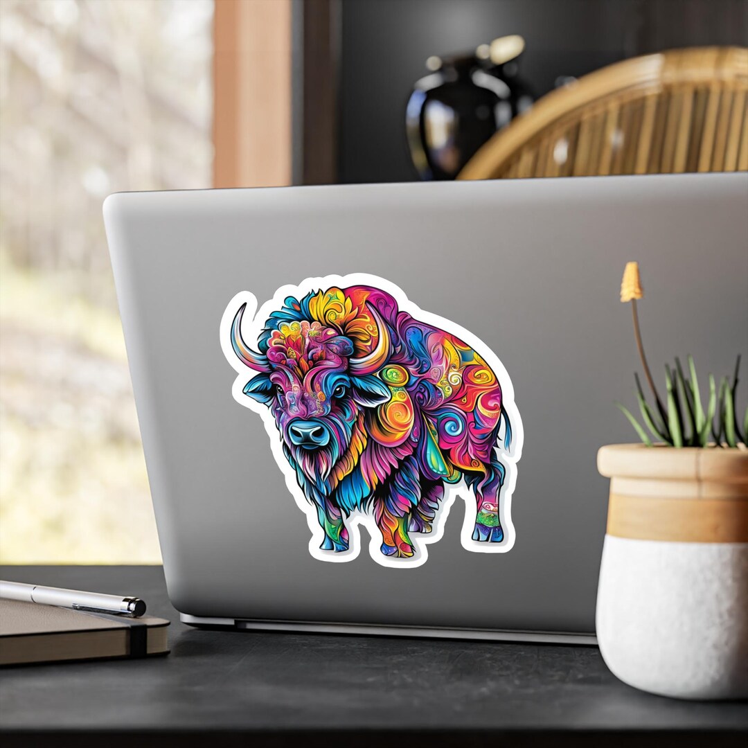 Colorful American Bison Sticker: Water-resistant Vinyl Decal - Etsy