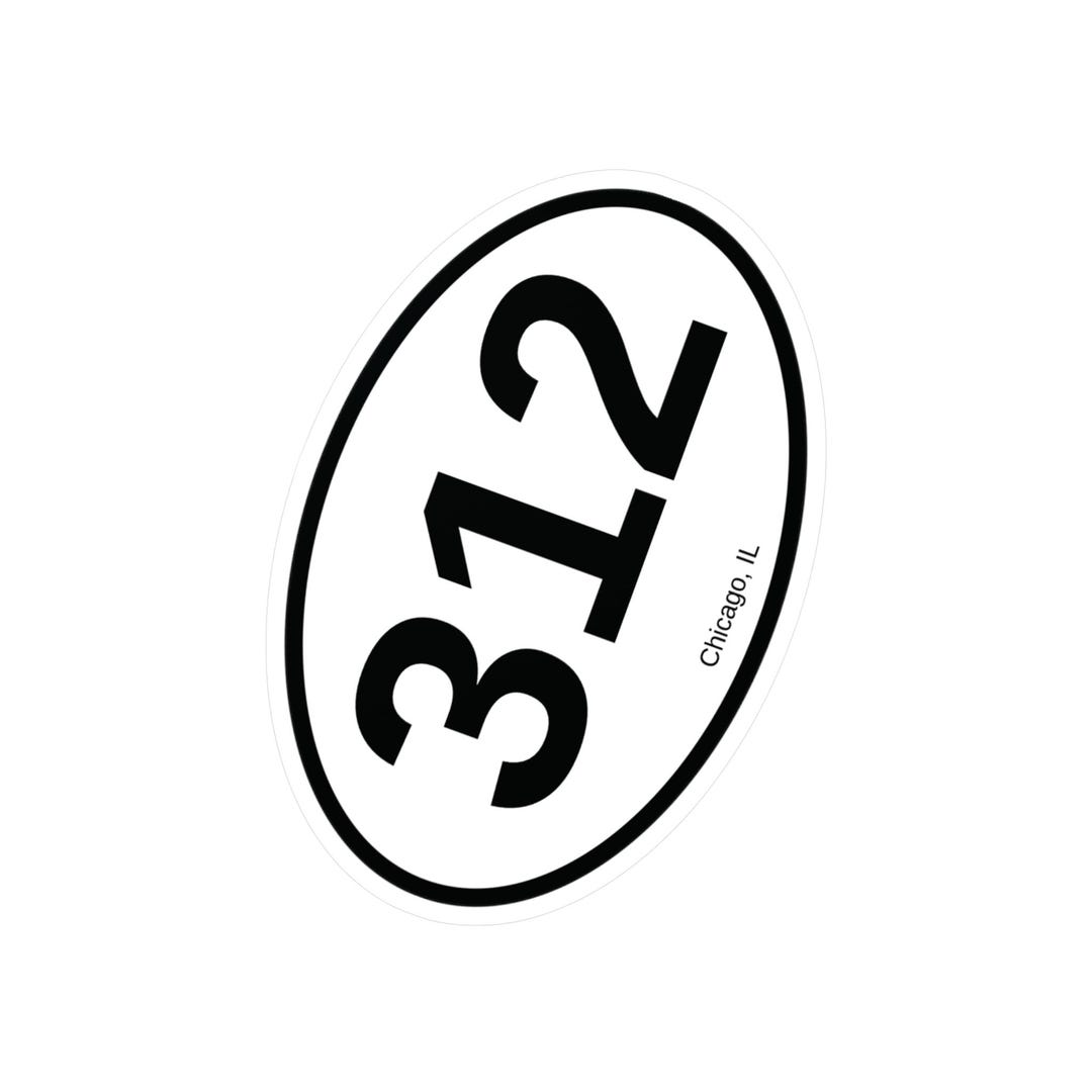 Chicago 312 Area Code Sticker: Euro Oval Vinyl Decal - Etsy