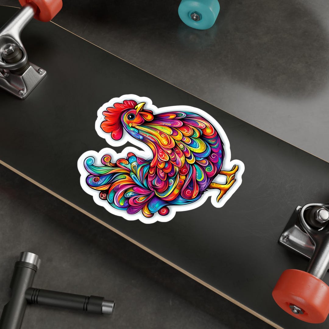 Colorful Chicken Vinyl Decal: Farm Animal Laptop Sticker - Etsy