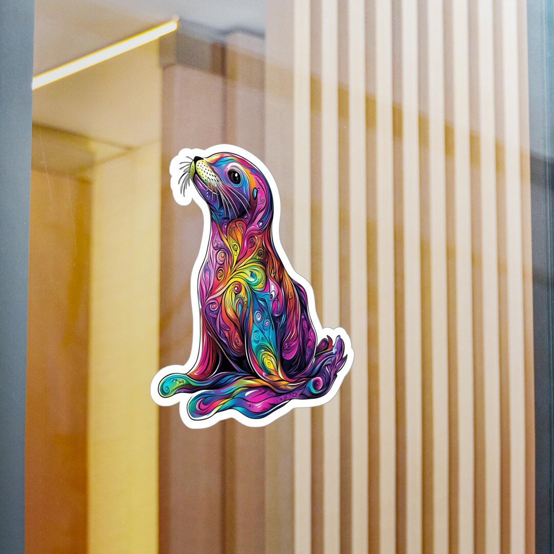 Colorful Seal Sea Lion Sticker Decals, Ocean Animal Laptop Decals, Cute ...