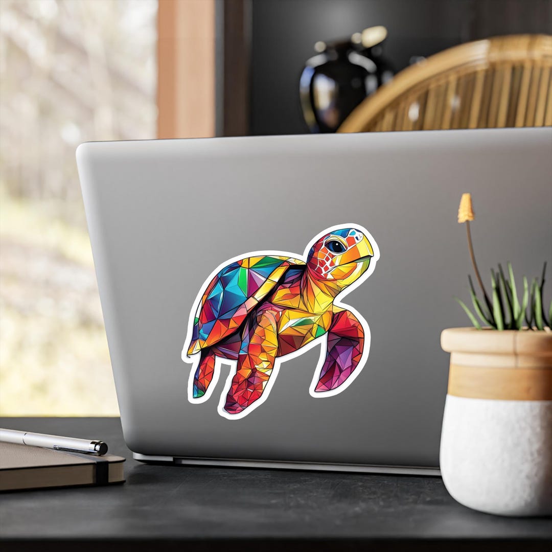Colorful Turtle Kiss-cut Vinyl Decals - Fun Stickers for Water Bottles ...