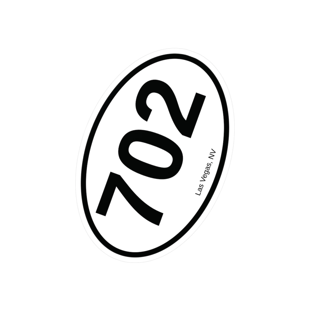 Las Vegas 702 Area Code Sticker: Euro Oval Vinyl Decal - Etsy