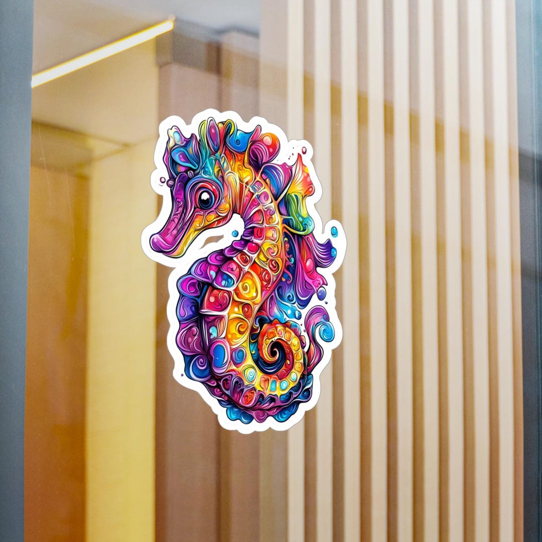Seahorse Sticker Decal, Underwater Creature Vinyl, Ocean Life Laptop ...